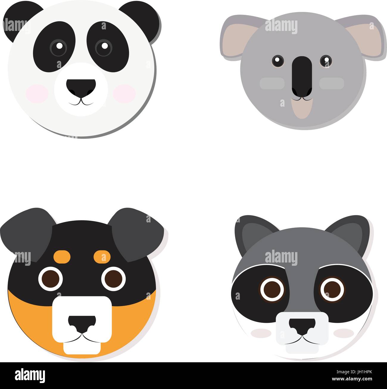 Set of animal faces Stock Vector Image & Art - Alamy