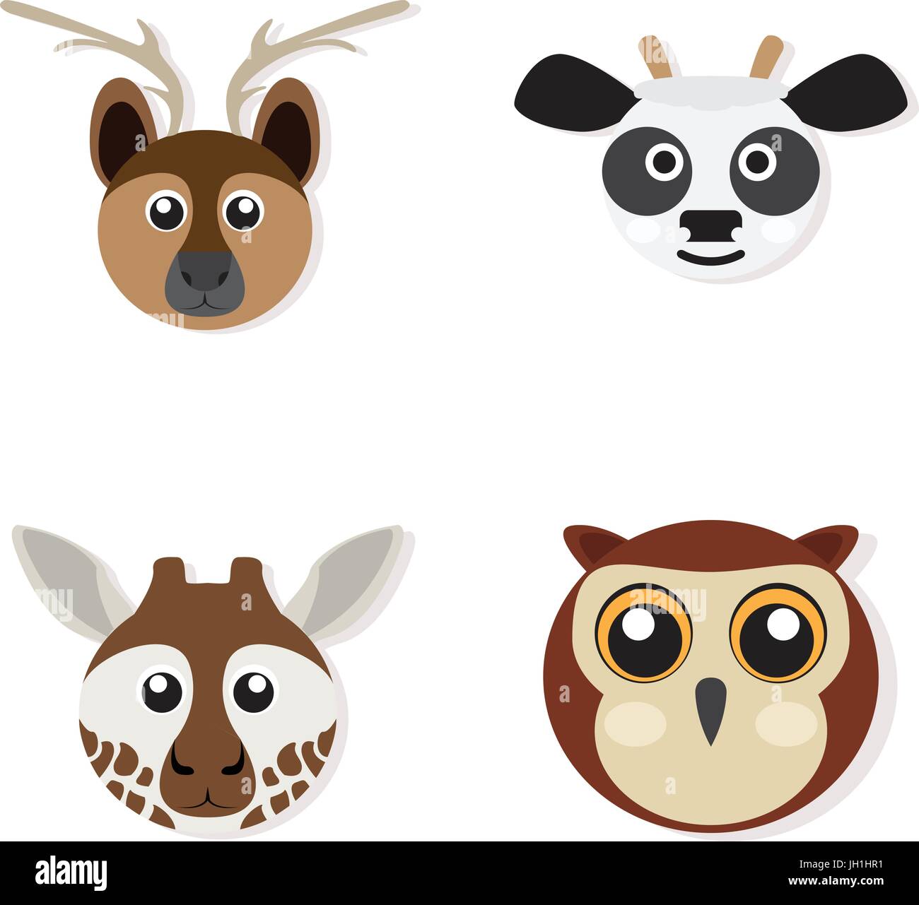 Set of animal faces Stock Vector Image & Art - Alamy