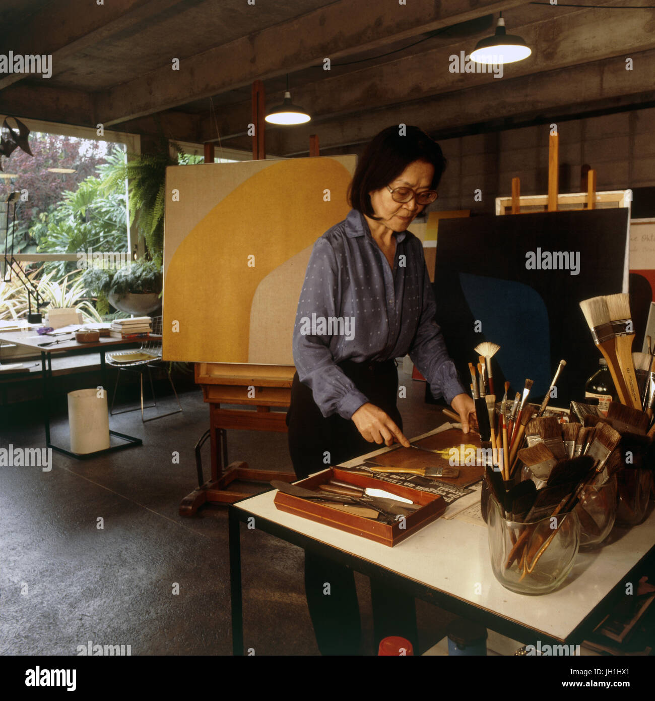 Painter, artist, Tomie Othake, São Paulo, Brazil Stock Photo - Alamy