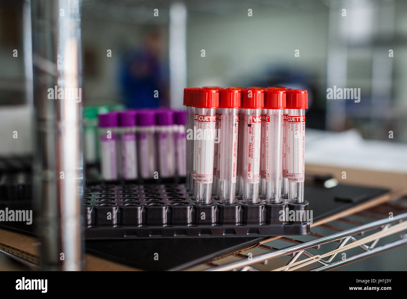 Blood testing kits ready to be used for test blood for a variety of ...