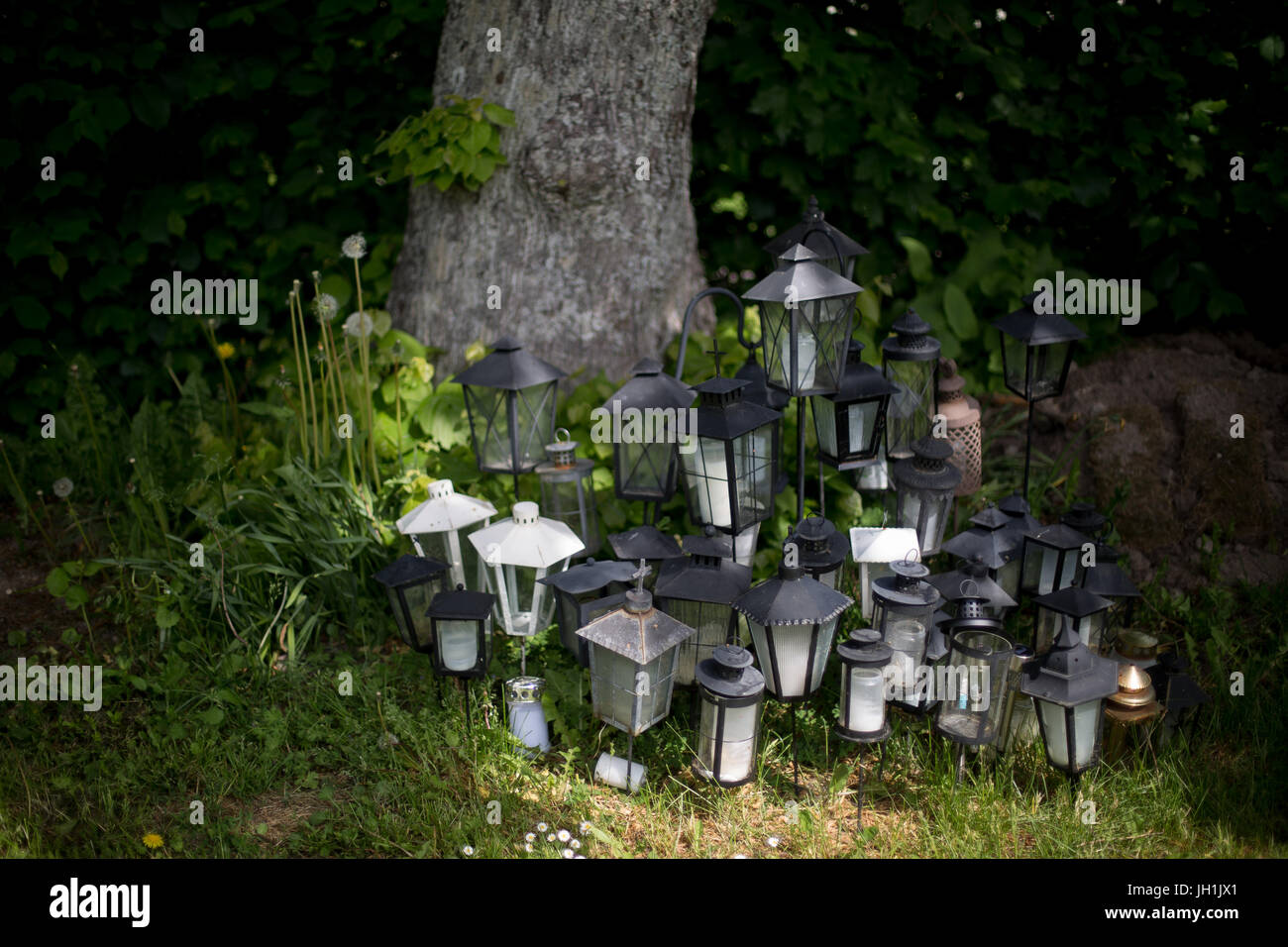 A scene in a Swedish cemetery Stock Photo - Alamy