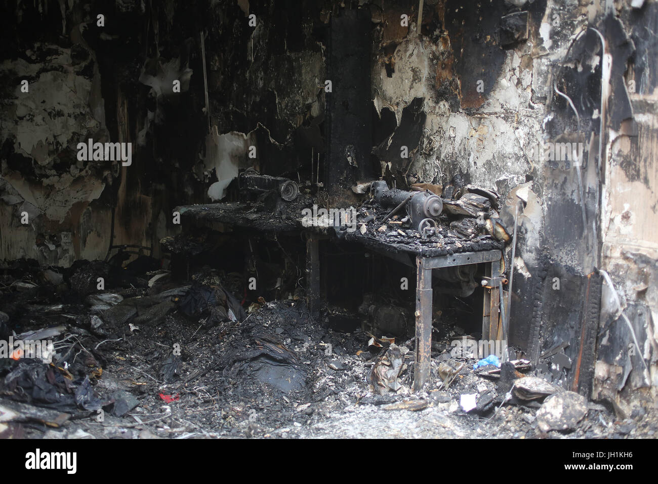 Burnt workshop. France Stock Photo - Alamy