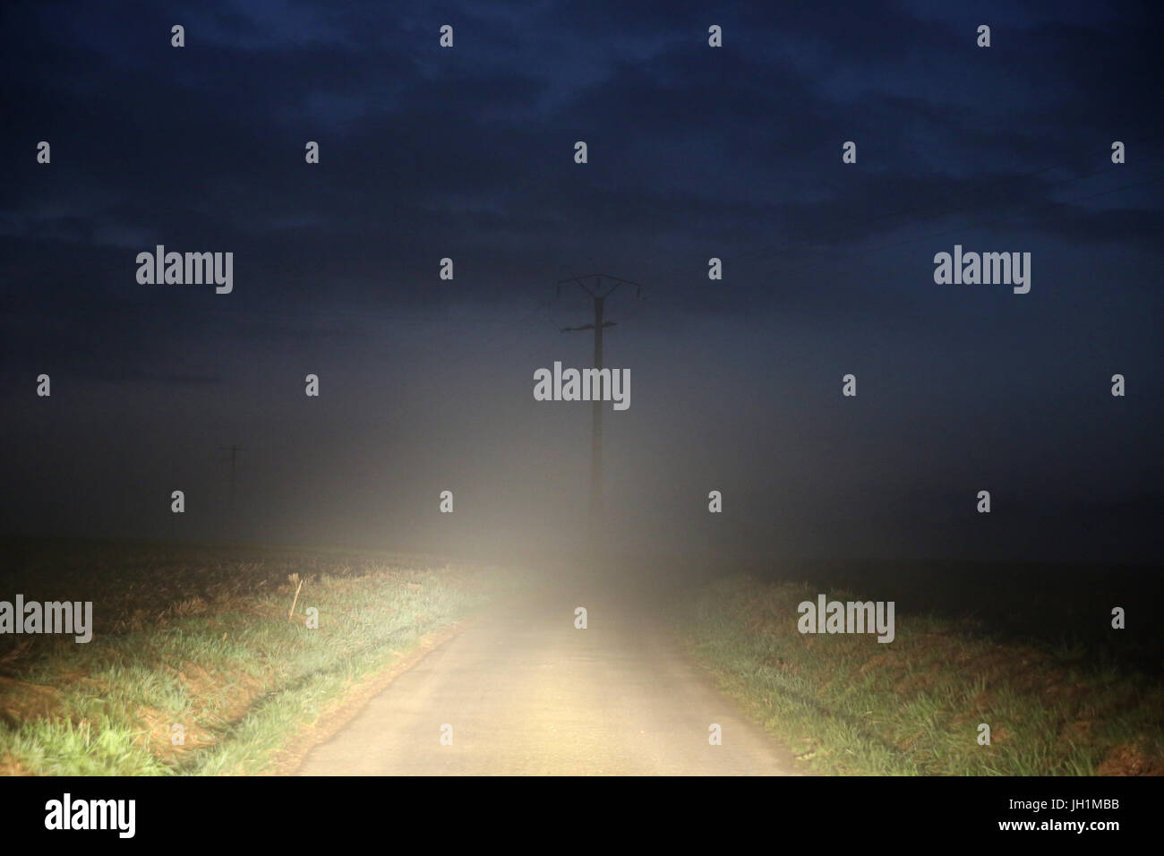 Road at night. France Stock Photo - Alamy