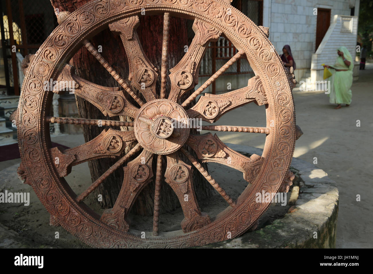 Dharma wheel in Raman Reti hindu temple. India Stock Photo - Alamy