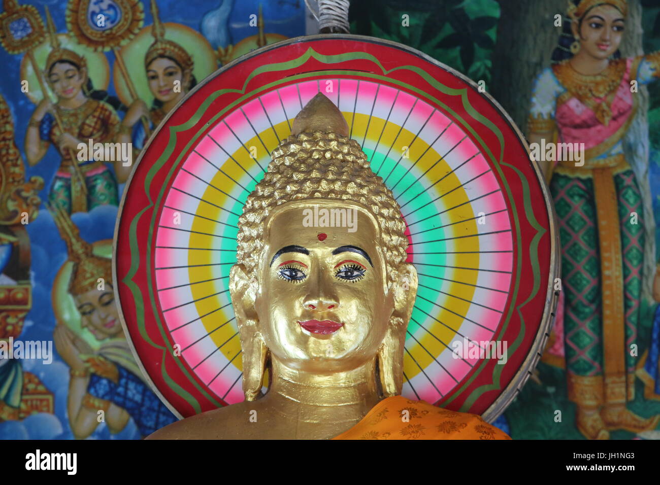 Buddha statue in a Khmer pagoda. Cambodia Stock Photo - Alamy