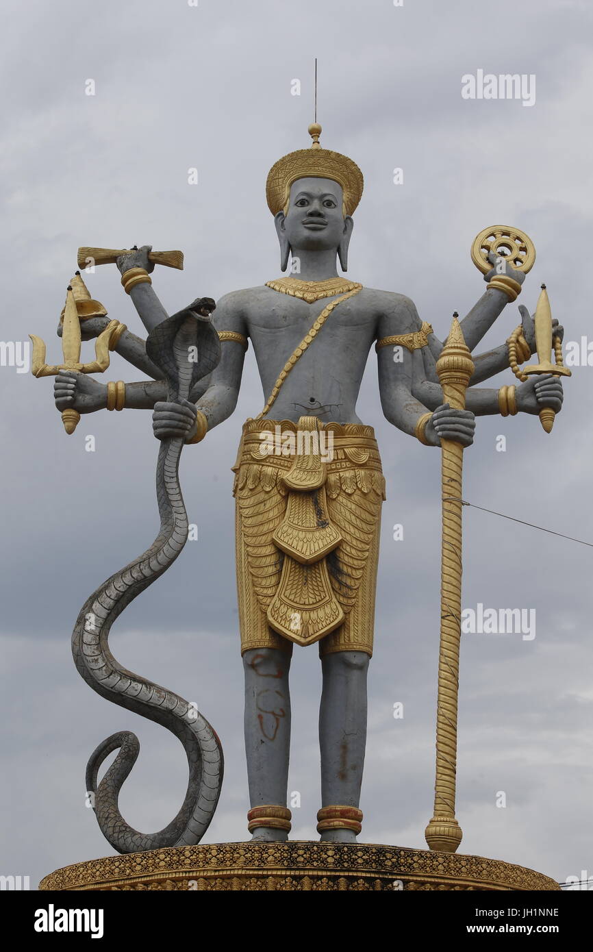 Vishnu statue over a Battambang crossroads. Cambodia Stock Photo - Alamy