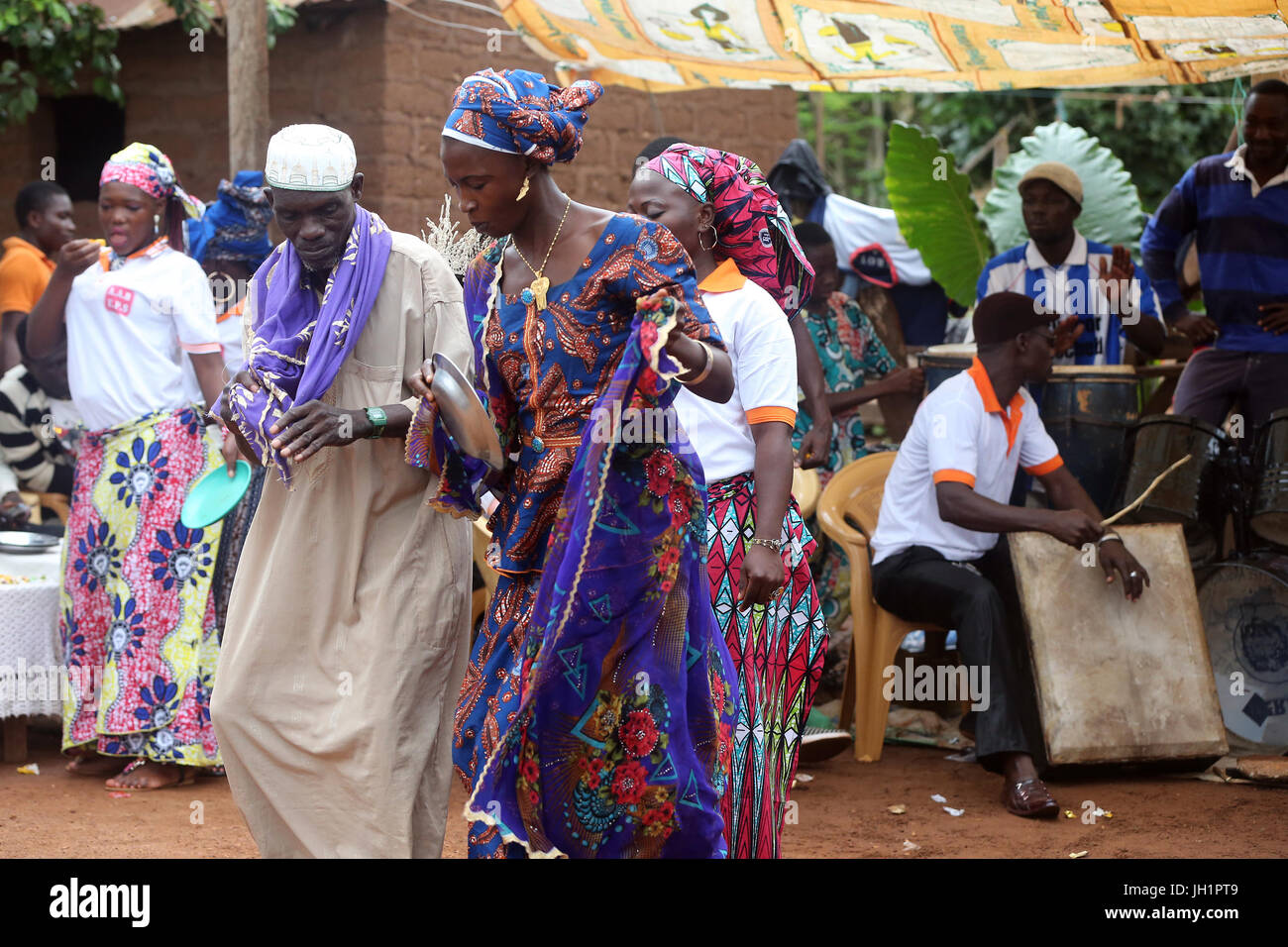 Dancers in an african village. Togo Stock Photo - Alamy