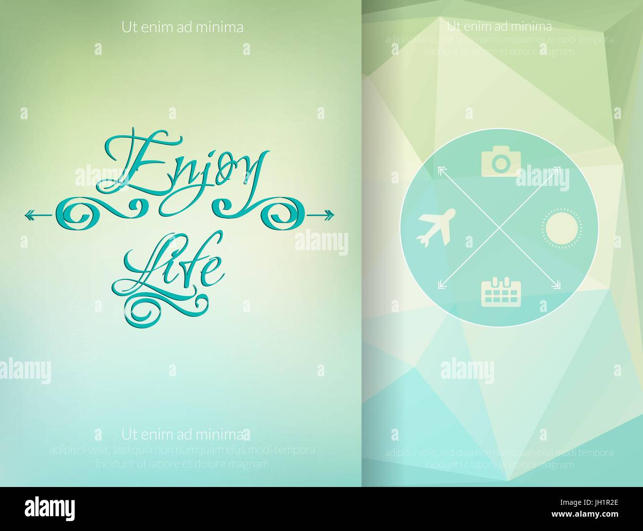 Triangle and blured abstract background and lettering Enjoy your life ...