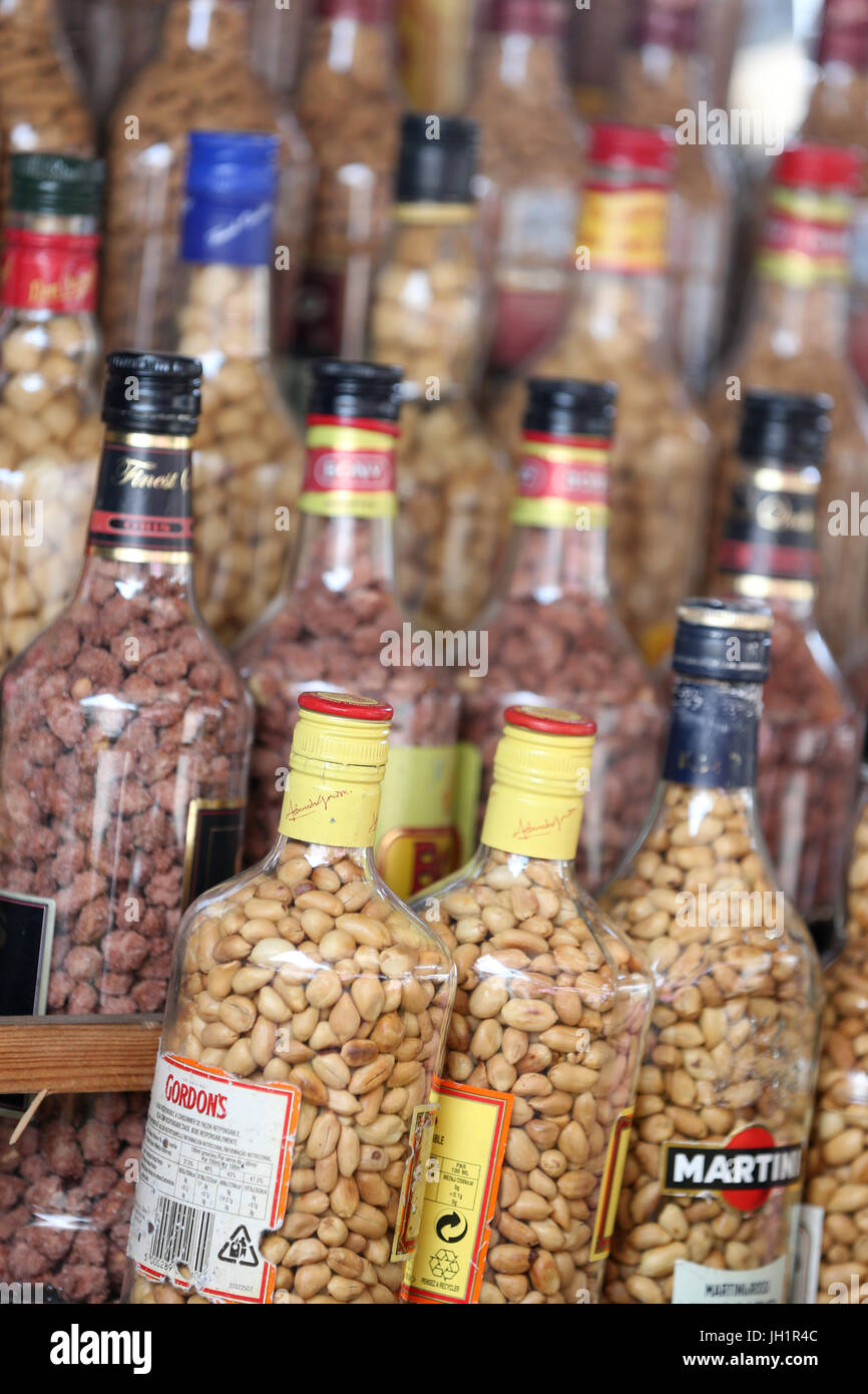 African market. Peanuts in bottle. Lome. Togo Stock Photo - Alamy