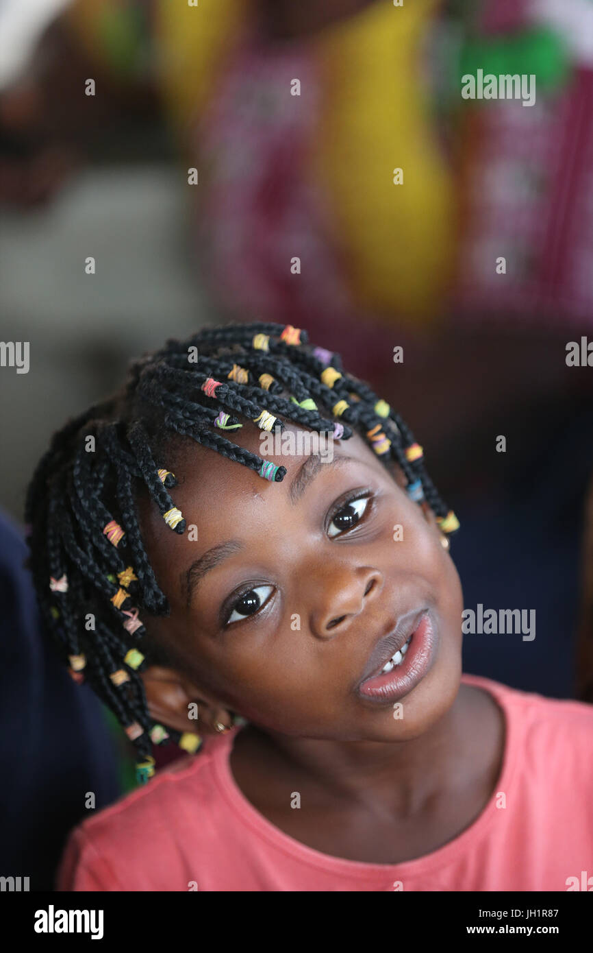 African girl wearing braids. Lome. Togo Stock Photo - Alamy