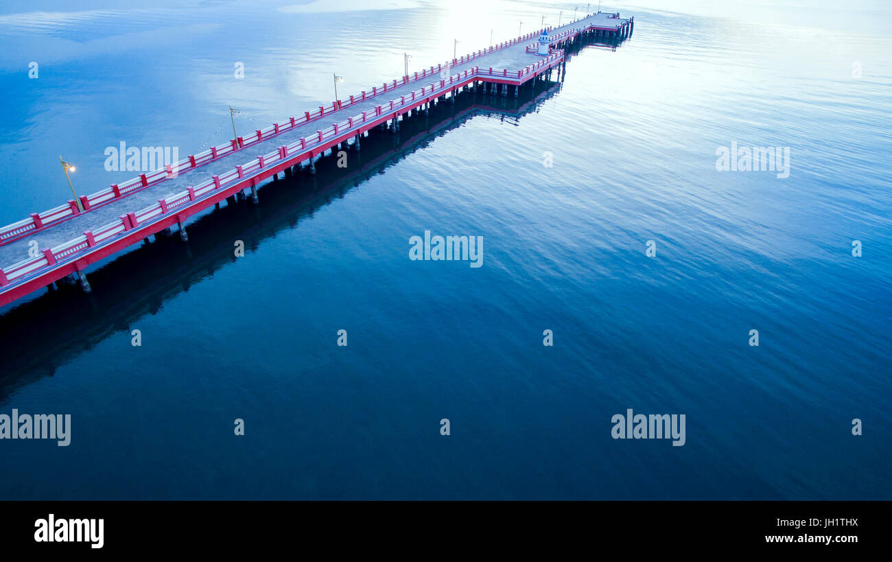 beautiful harbor bridge and blue plain sea in morning light Stock Photo ...