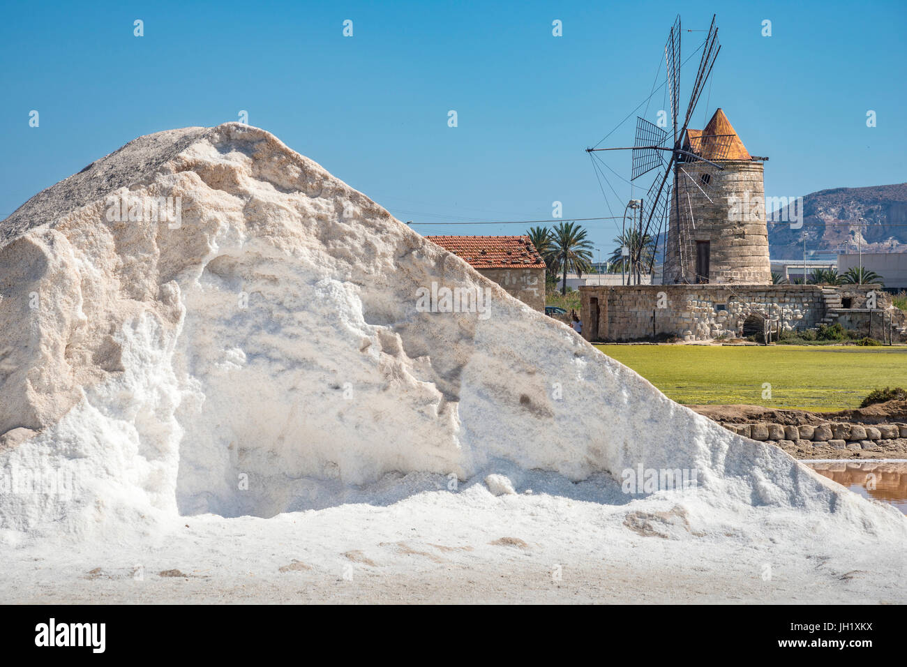 Sicily saltworks windmill hi-res stock photography and images - Alamy