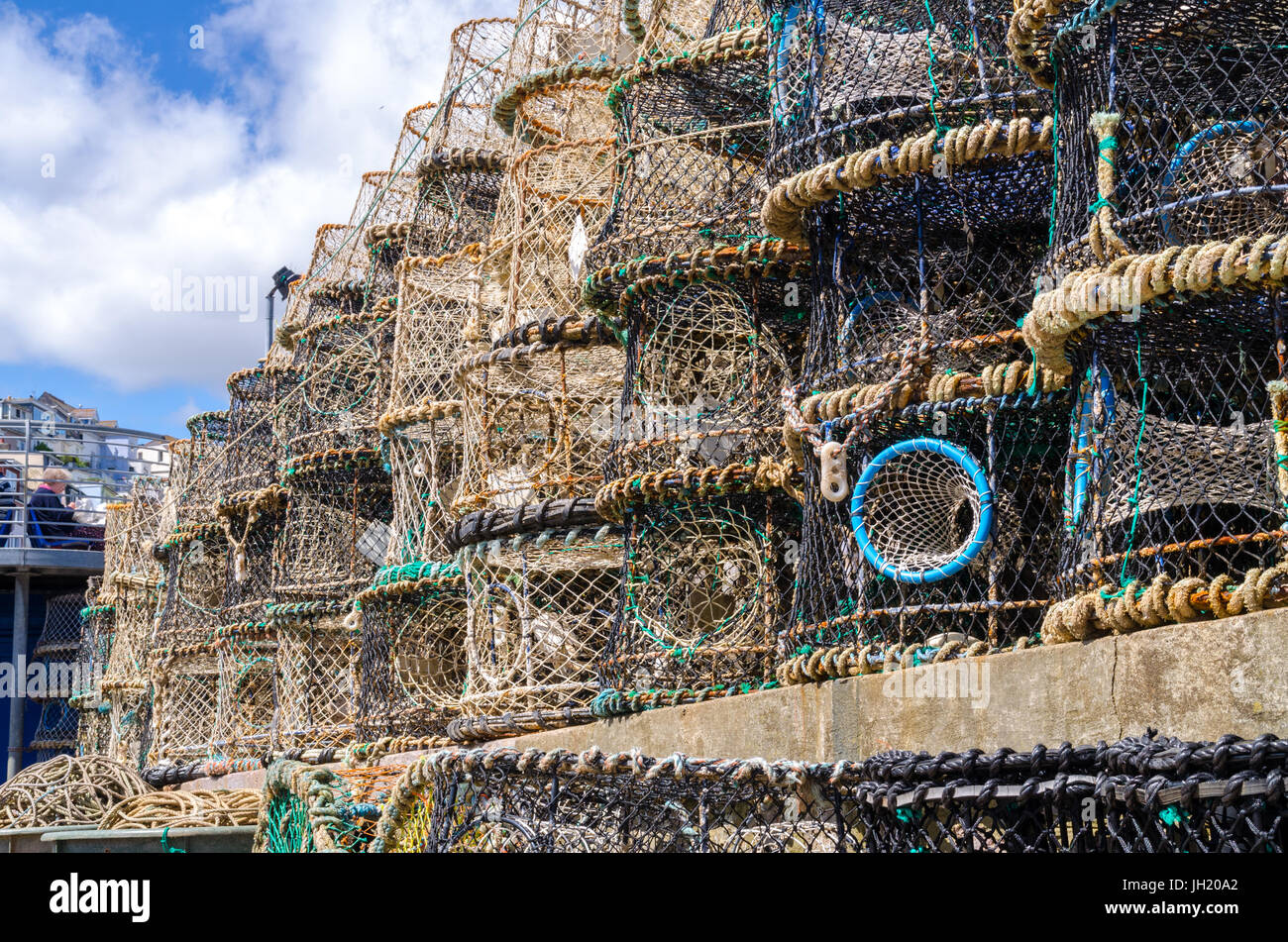 stacked lobster pots Stock Photo - Alamy
