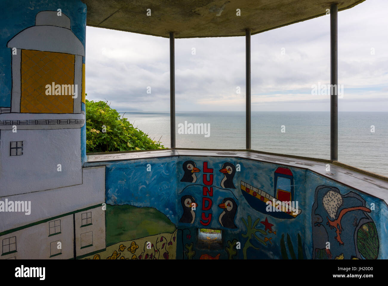 The old coastguard lookout on Kipling Tors with artwork by local ...