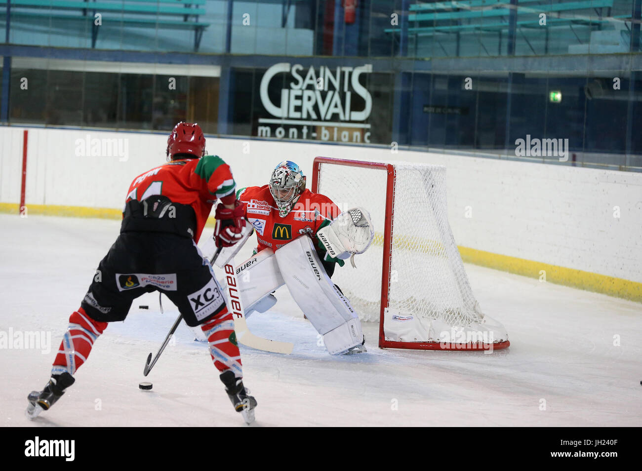Ice Hockey match. Players in action. France Stock Photo - Alamy