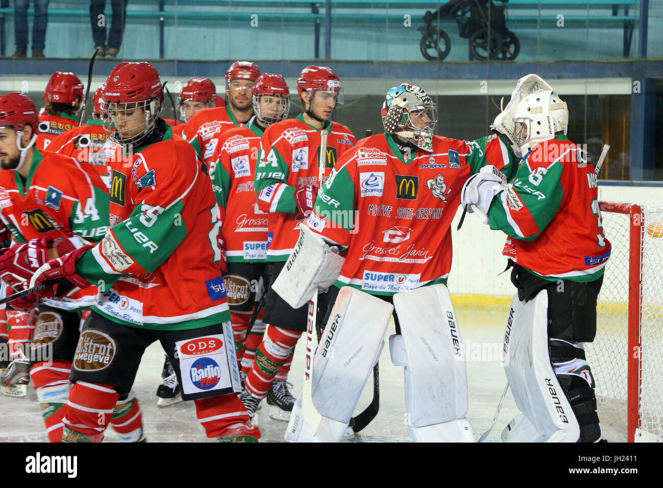 Ice Hockey match. Hockey team. France Stock Photo - Alamy