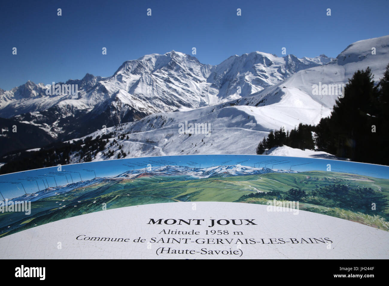 French Alps. Mont-Blanc massif. Toposcope. France Stock Photo - Alamy