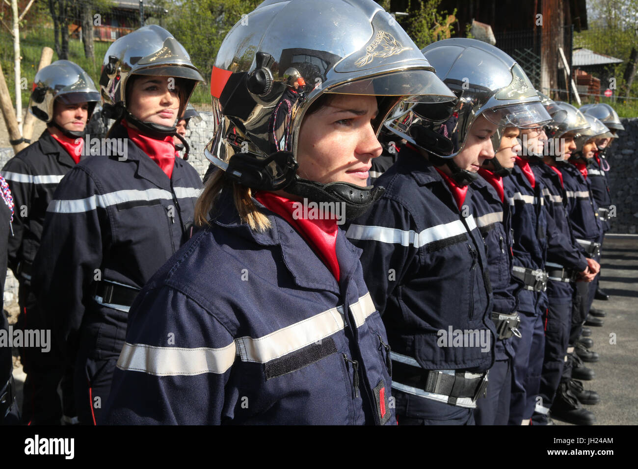 New Firehouse. Firefighter ceremony. France Stock Photo - Alamy