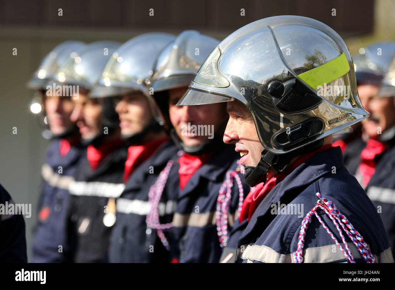 New Firehouse. Firefighter ceremony. France Stock Photo - Alamy