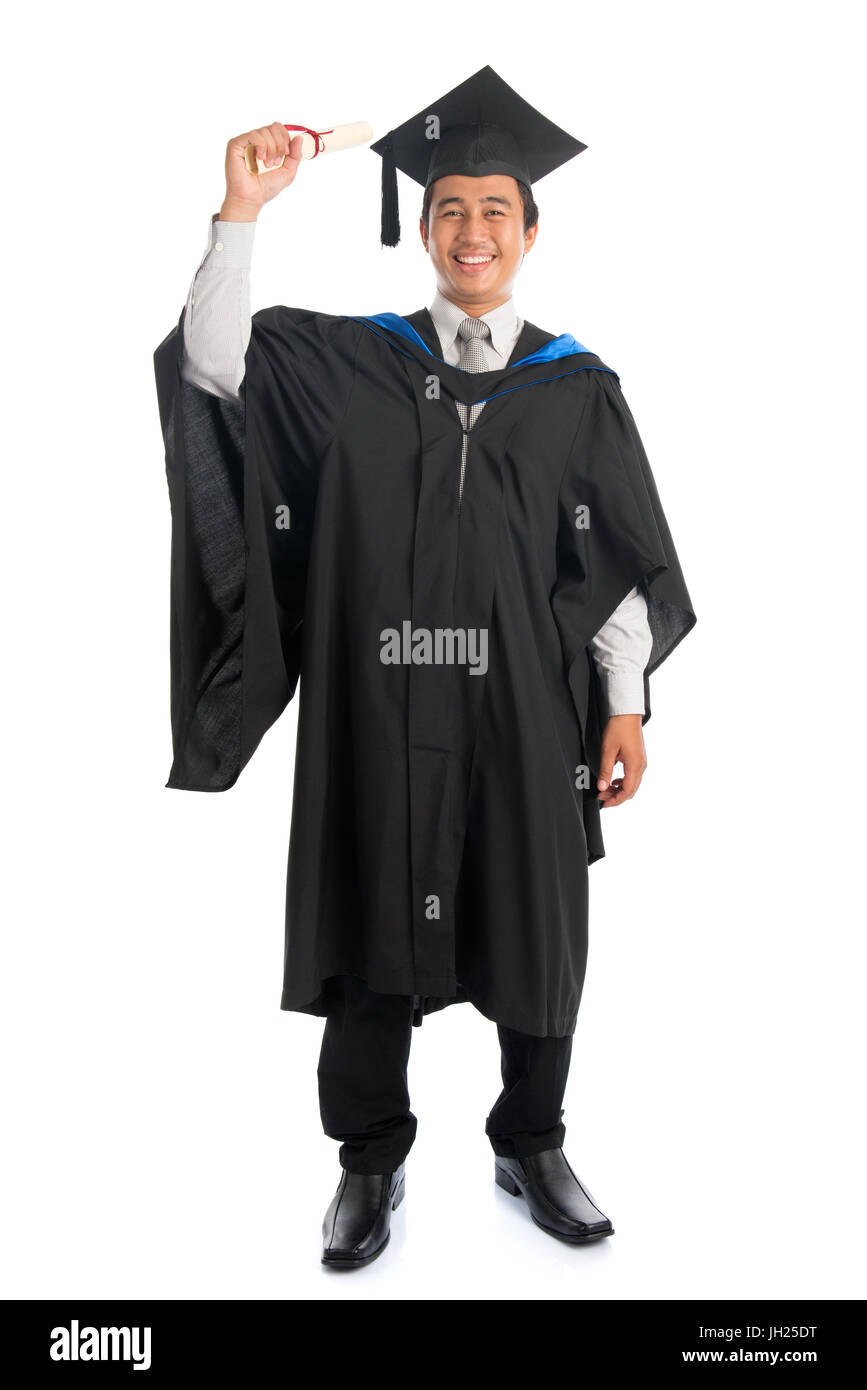 Full body attractive Southeast Asian male university student in ...