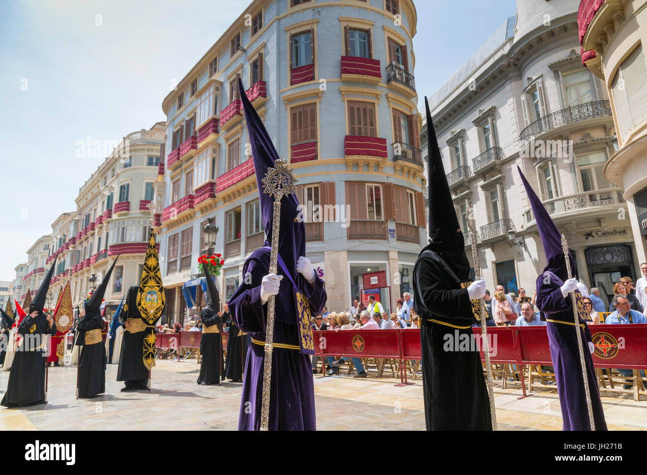 Locals taking part in the Resurrection Parade on Easter Sunday, Malaga ...