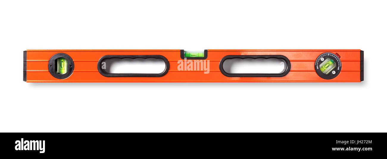 Top view of level tool isolated on white background Stock Photo - Alamy