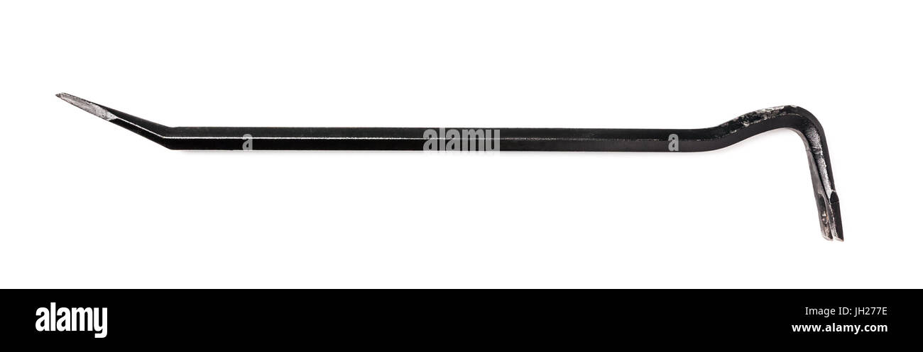 Top view of black crowbar isolated on white background Stock Photo - Alamy