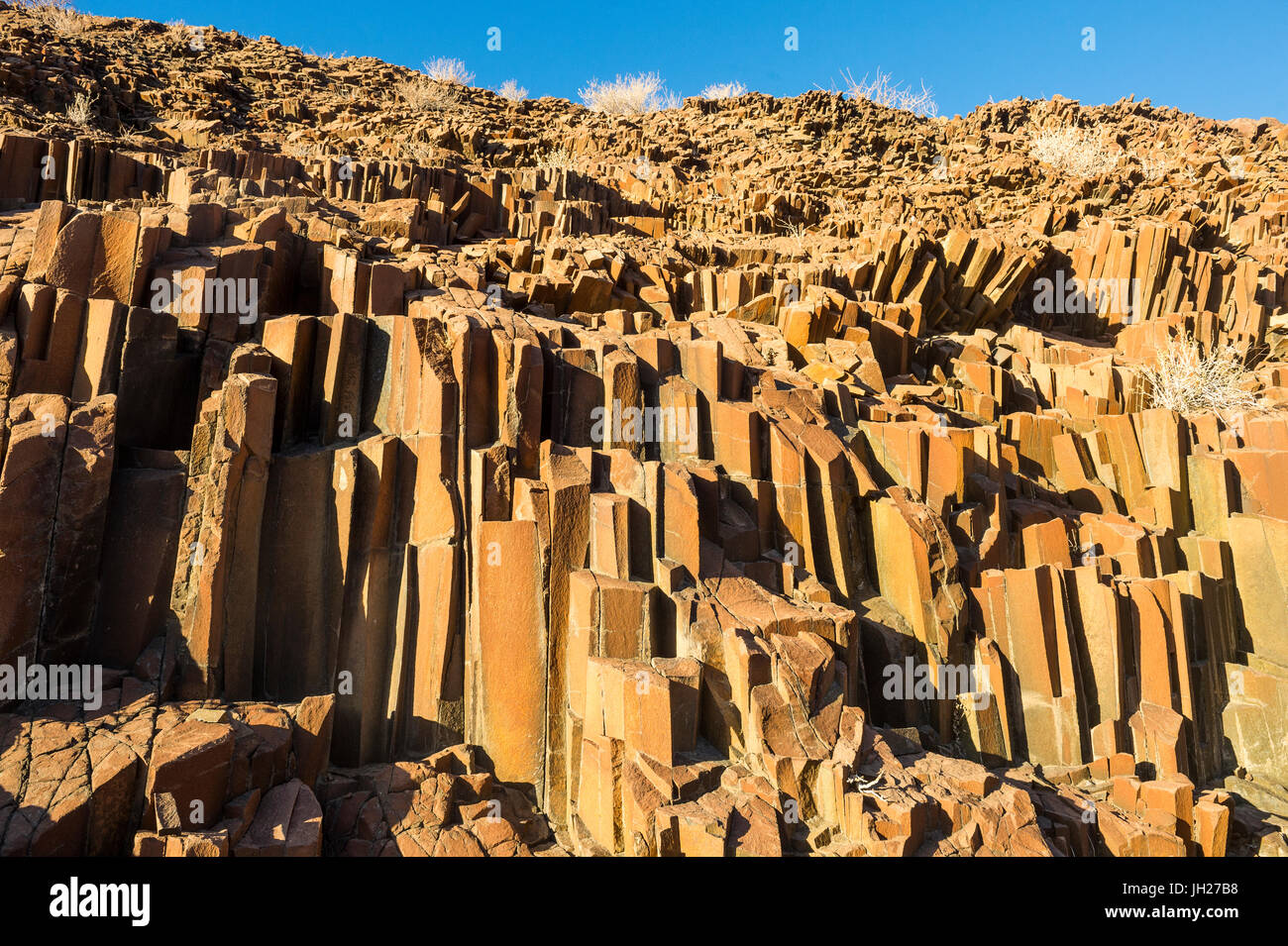 Unusual Organ Pipes monument, Twyfelfontein, Namibia, Africa Stock ...