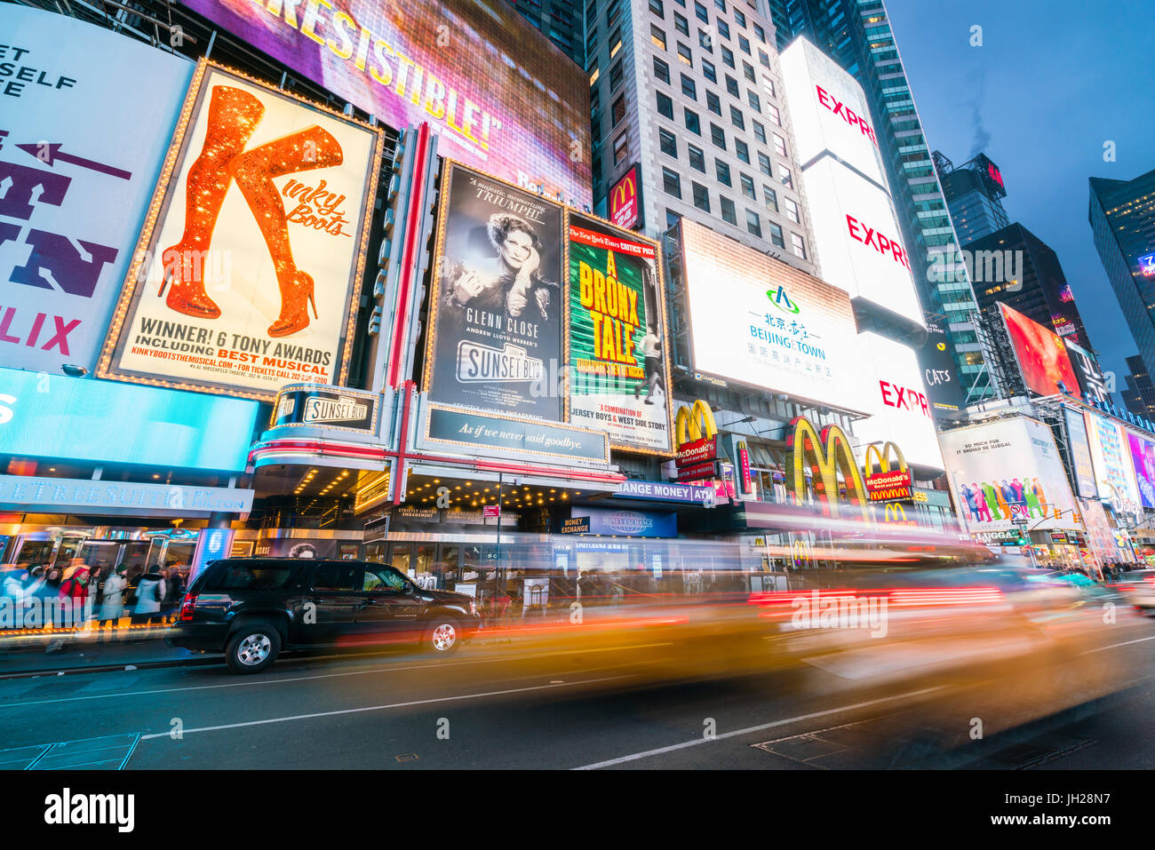 Times Square by night, New York City, United States of America, North ...