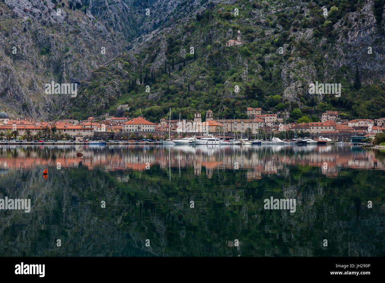 Old town stari grad of kotor reflected in kotor bay hi-res stock ...