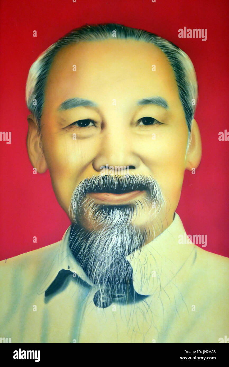 Painting of Ho Chi Minh. President (1945Ð69) of the Democratic Republic ...