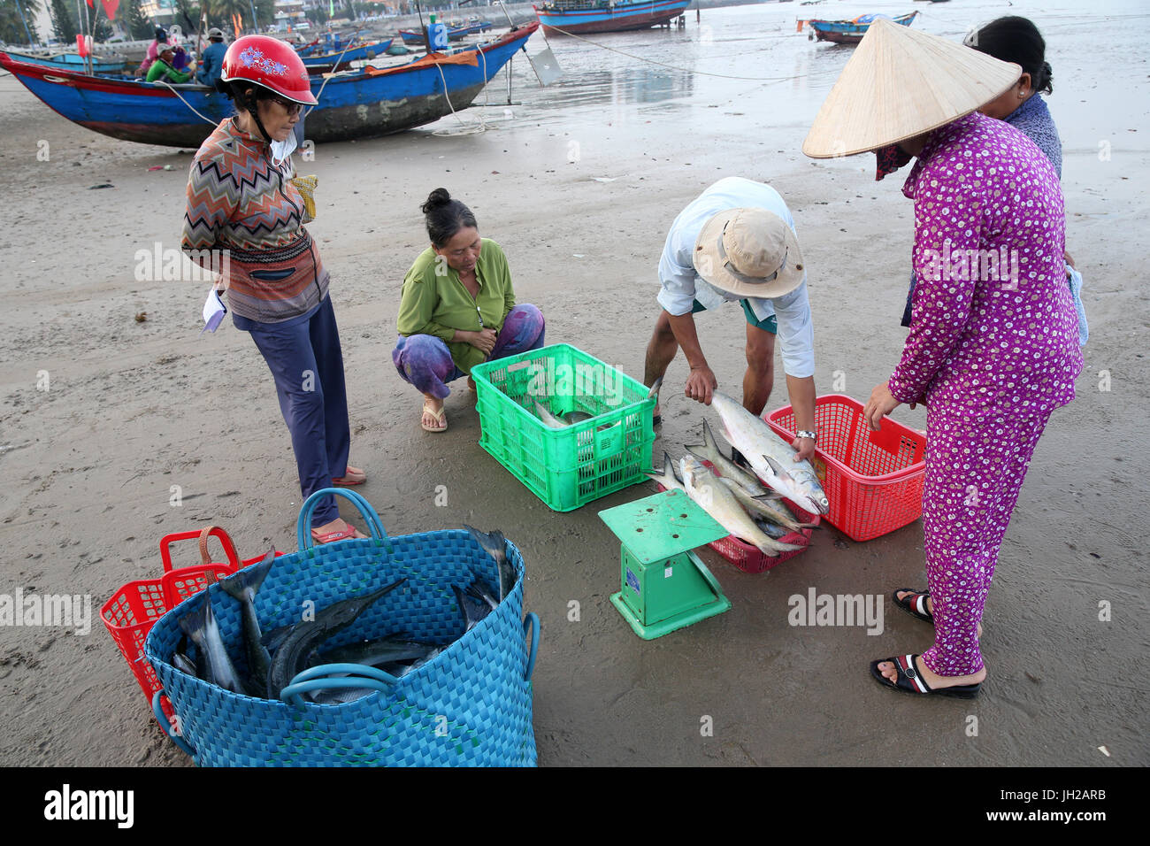 Vung Tau beach. Fish market. Vietnam Stock Photo - Alamy