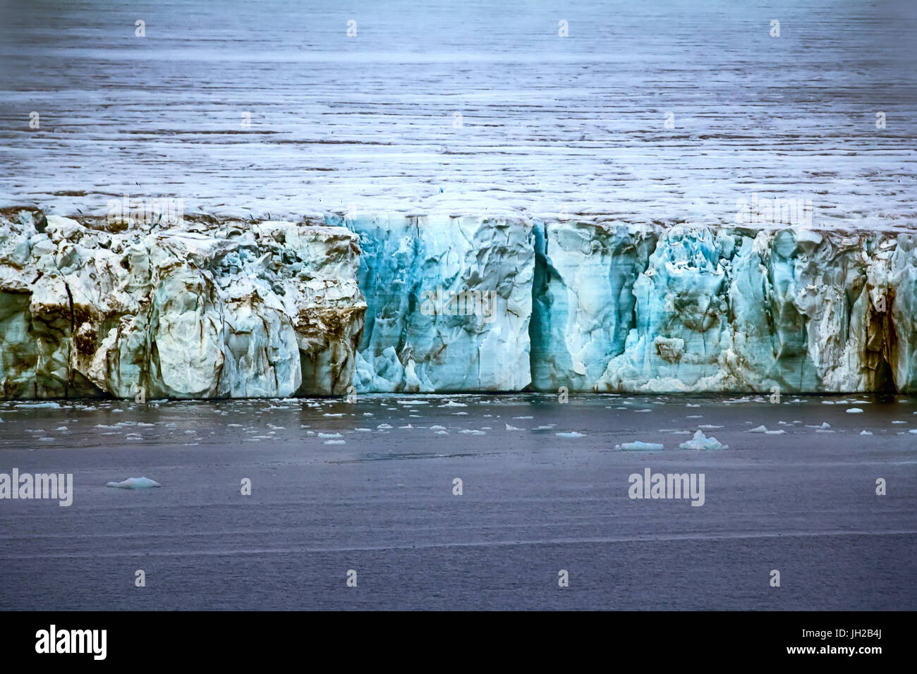 Terra deadly (completely devoid of life). 40-metres wall of glacier ...
