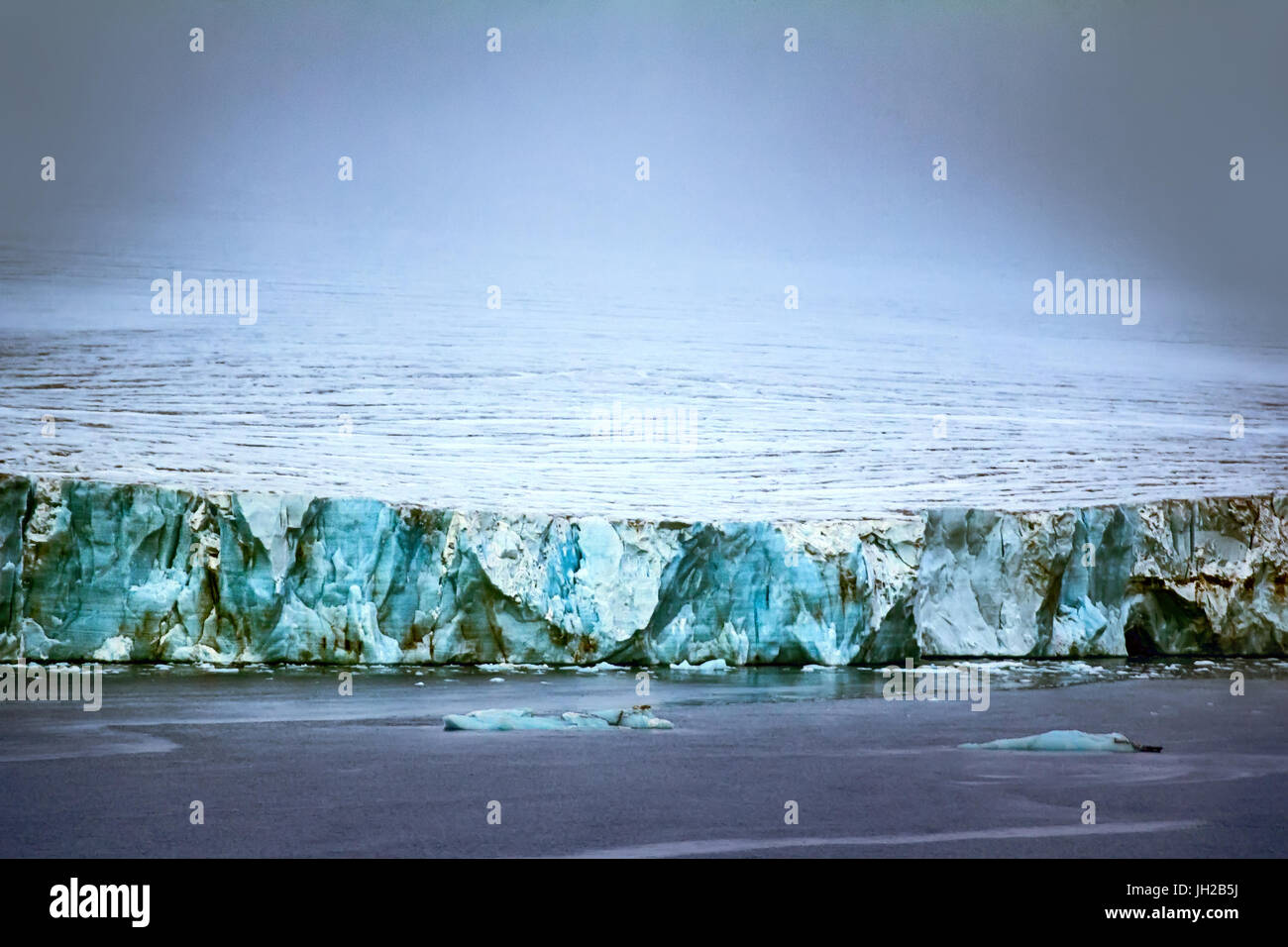 Terra deadly (completely devoid of life). 40-metres wall of glacier ...