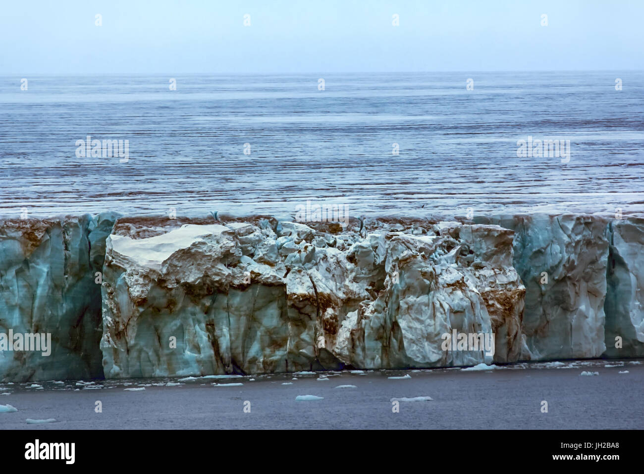 Terra deadly (completely devoid of life). 40-metres wall of glacier ...