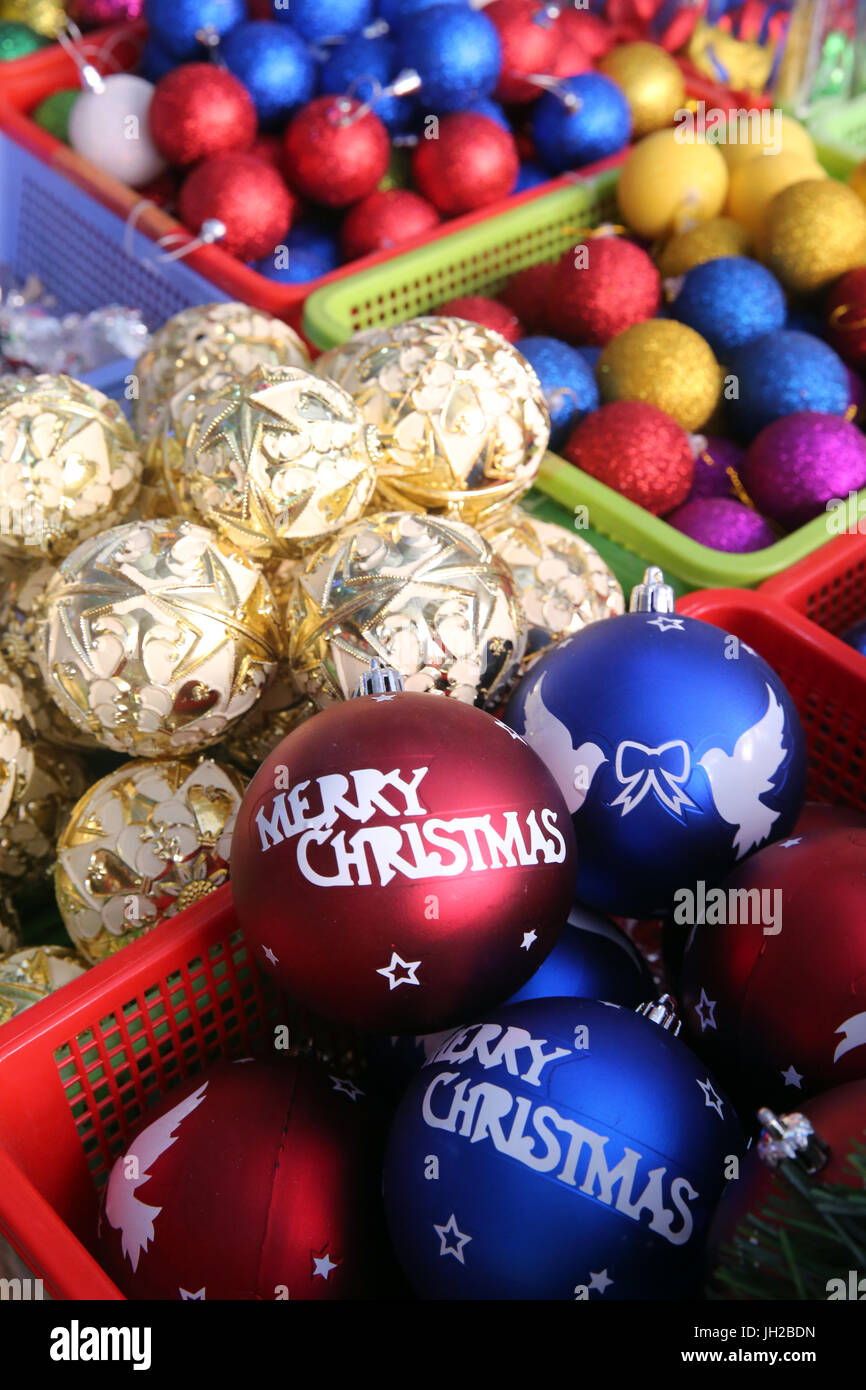 Christmas market. Christmas decoration. Vietnam Stock Photo - Alamy