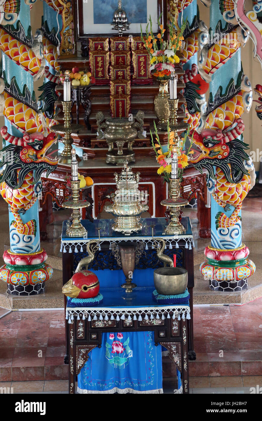 Cao Dai temple. Caodaism is a monotheistic religion officially ...