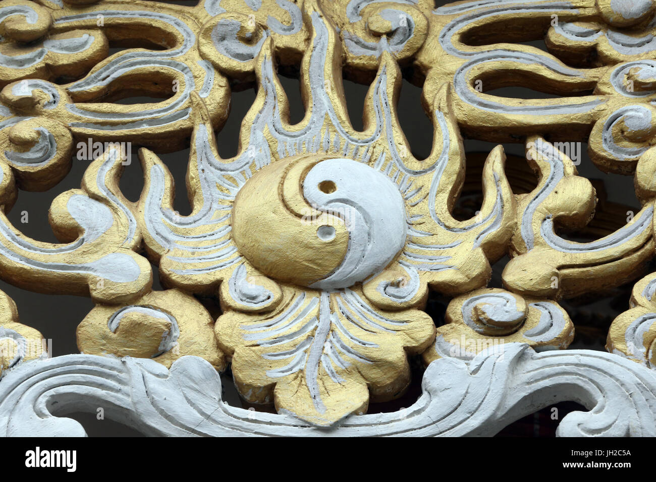Chua Phat Bao buddhist temple. Yin Yang symbol. Ho chi Minh City ...