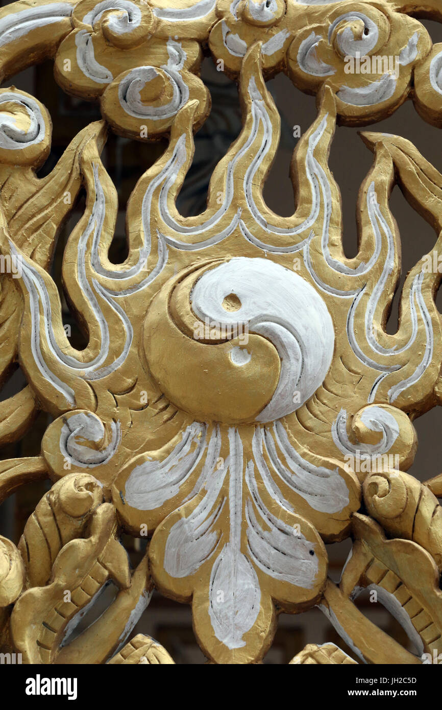 Chua Phat Bao buddhist temple. Yin Yang symbol. Ho chi Minh City ...