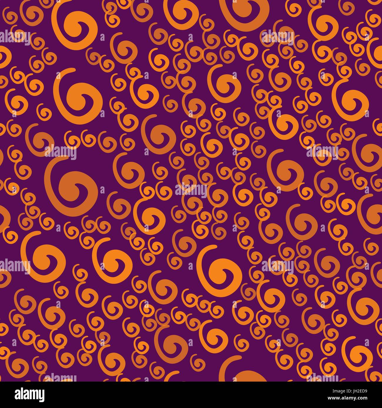 Wrapping Paper Tile with Curly Elements. Seamless pattern with orange ...