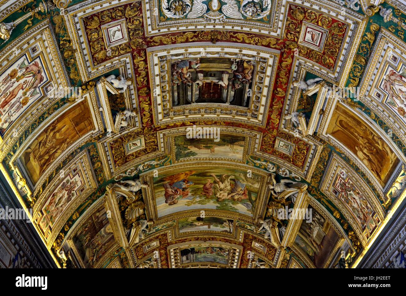 Renaissance period Paintings on the ceiling of St Peter's basilica in Vatican City, Rome, Italy ...