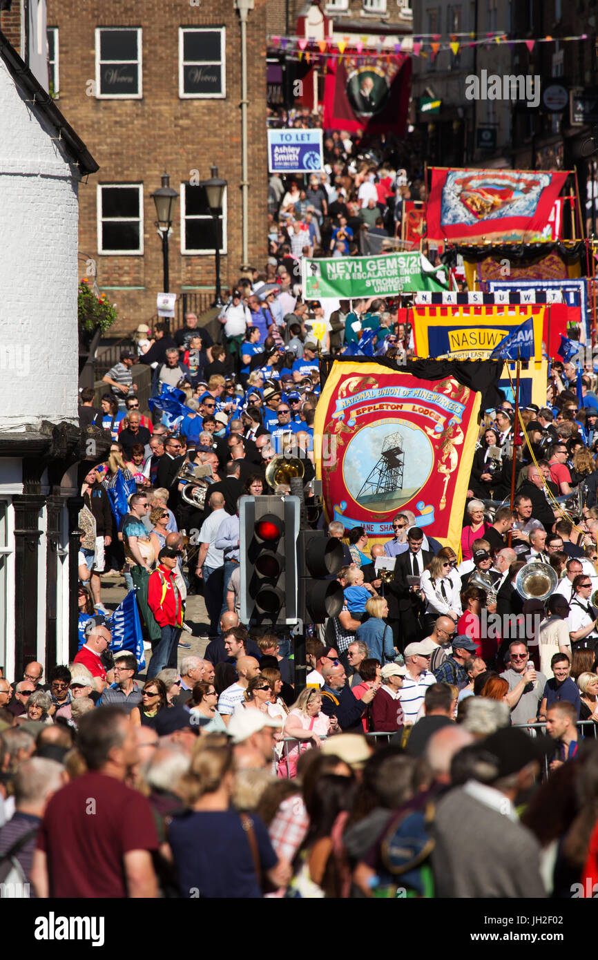 The Durham Miners' Gala at Durham City, England. The 133rd Gala ...
