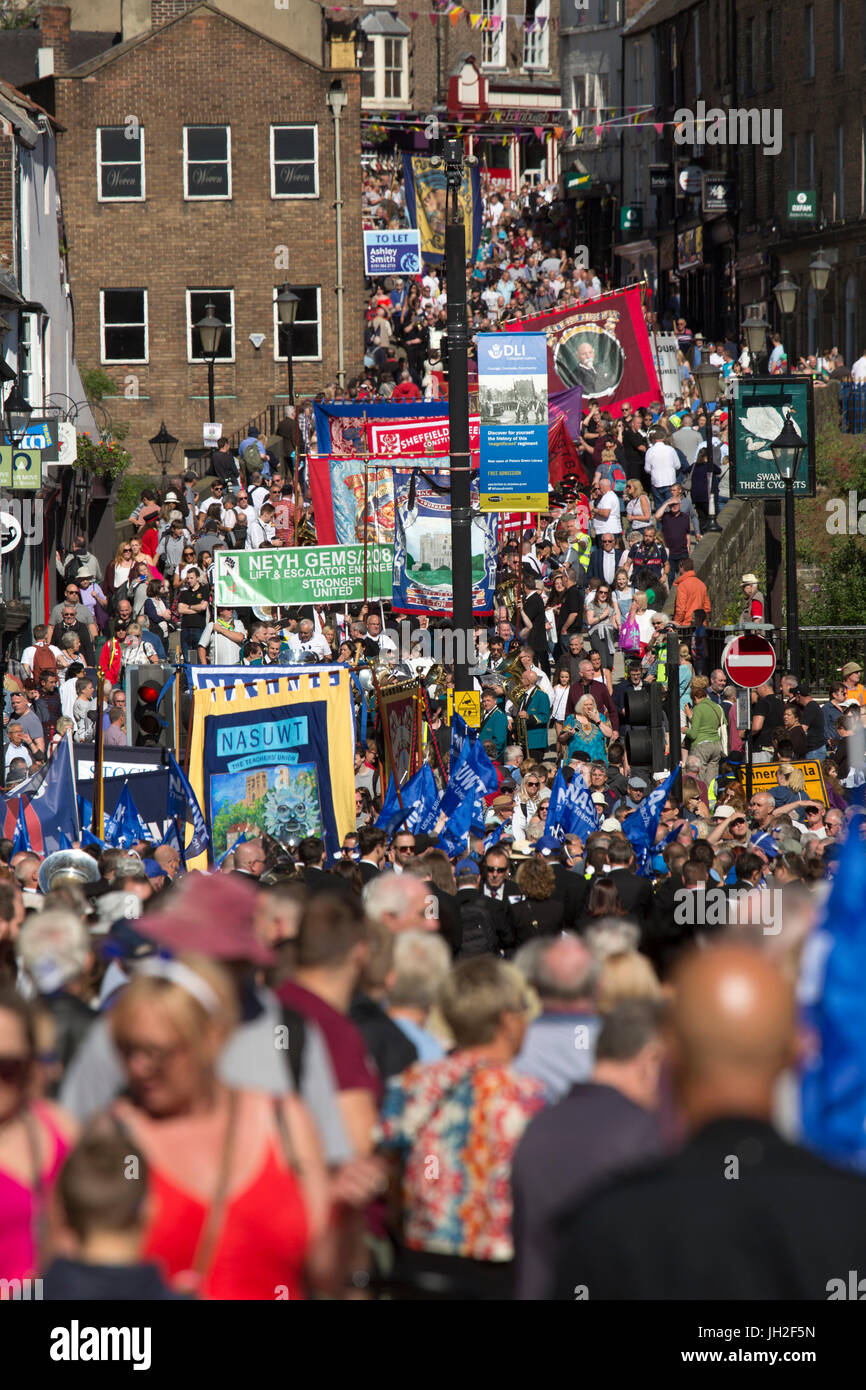 The Durham Miners' Gala at Durham City, England. The 133rd Gala ...