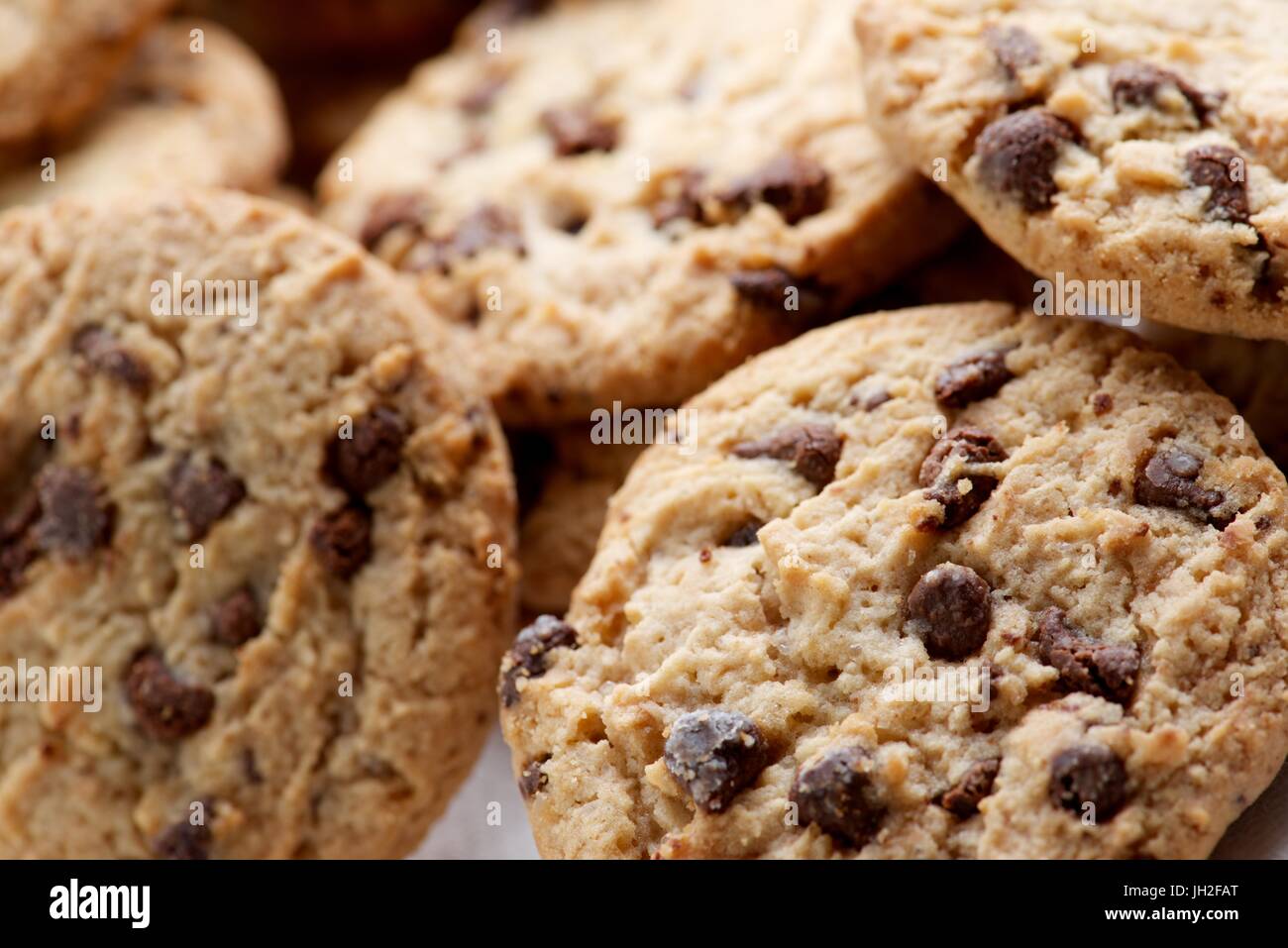 Group of chocolate chips cookies Stock Photo - Alamy