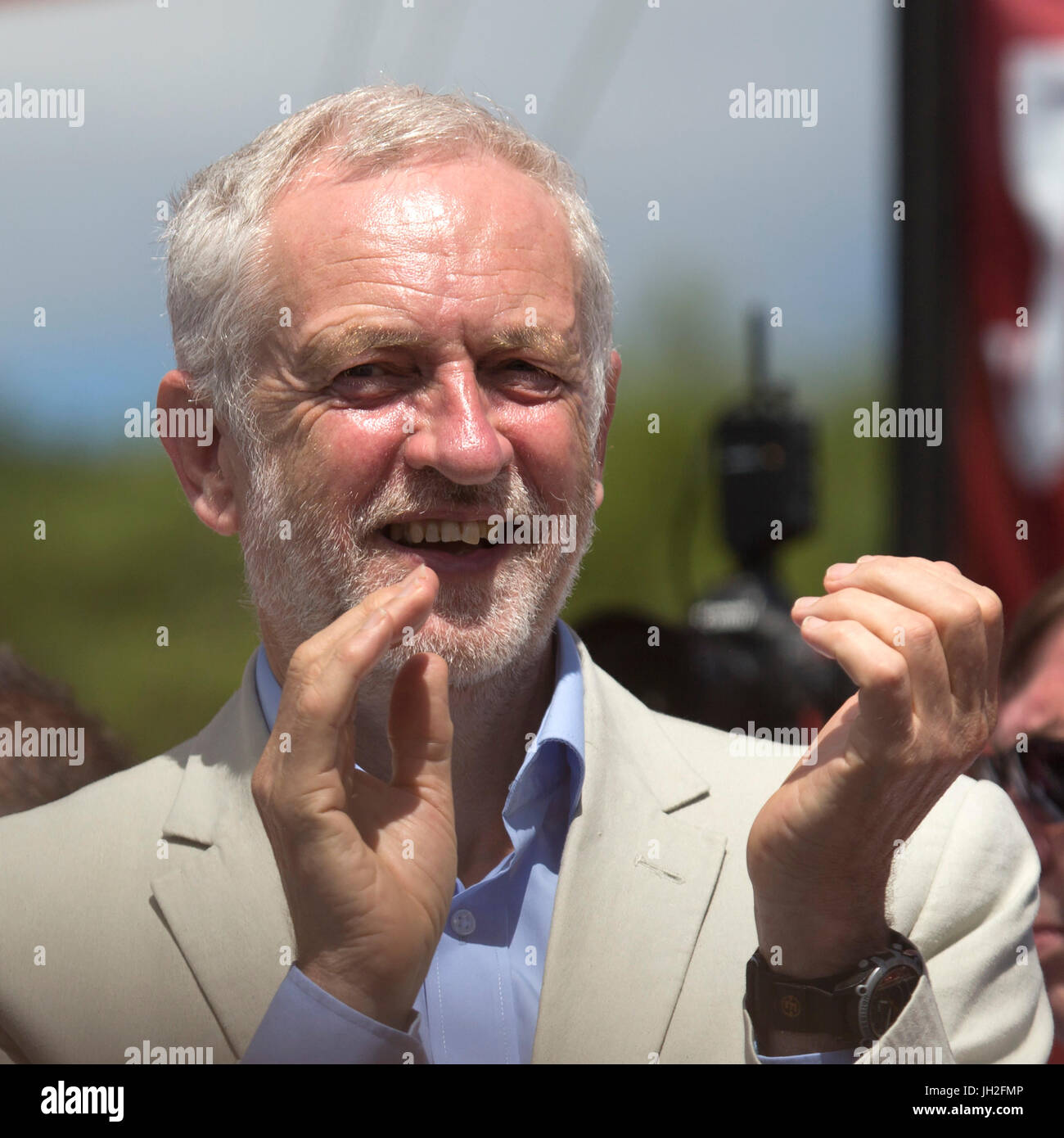 Jeremy Corbyn, the leader of the Labour Party, at the Durham Miners ...