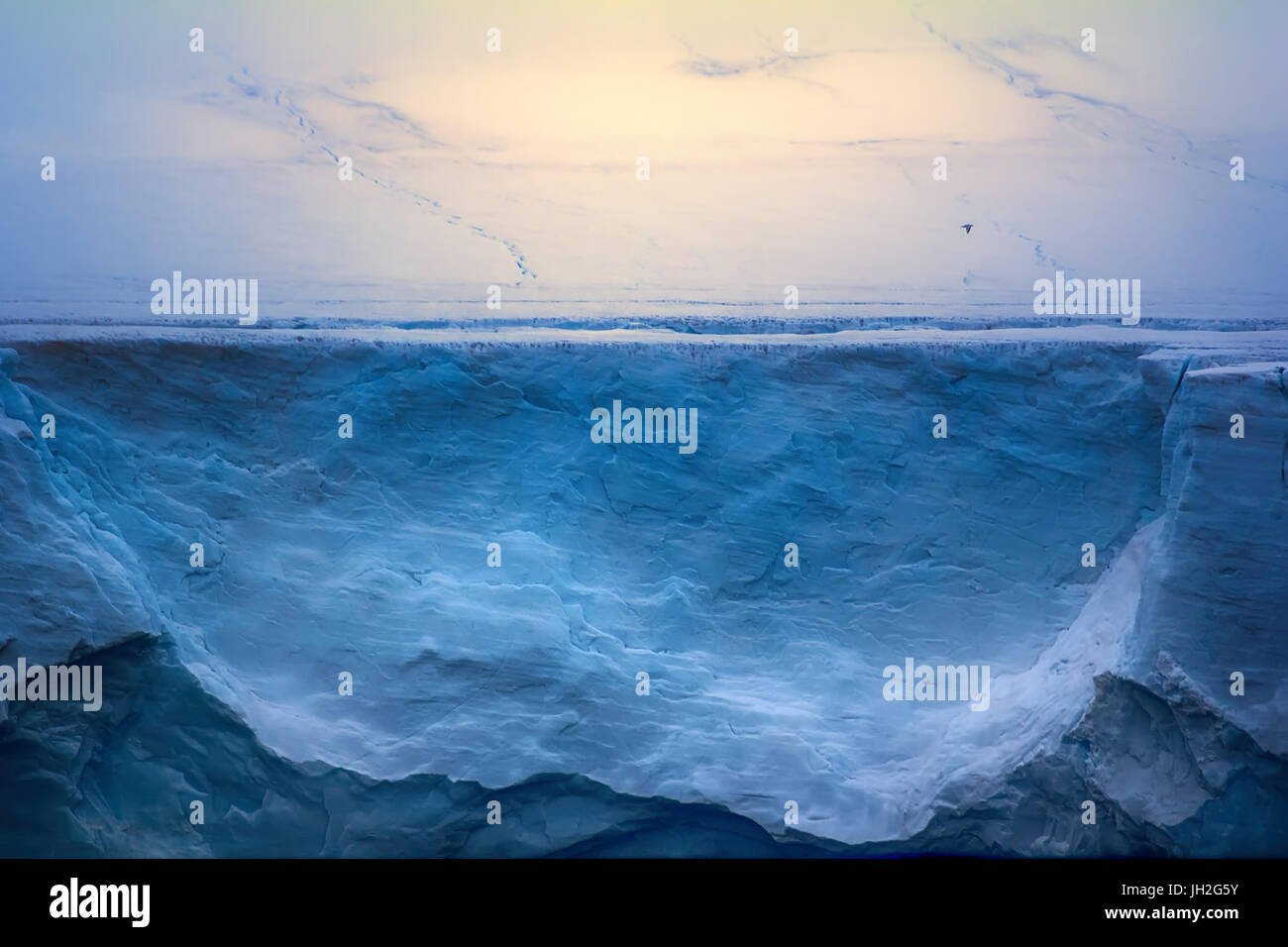 Wall of Ice sheet glacier (zone of ablation). Franz-Joseph Land, Rudolf ...