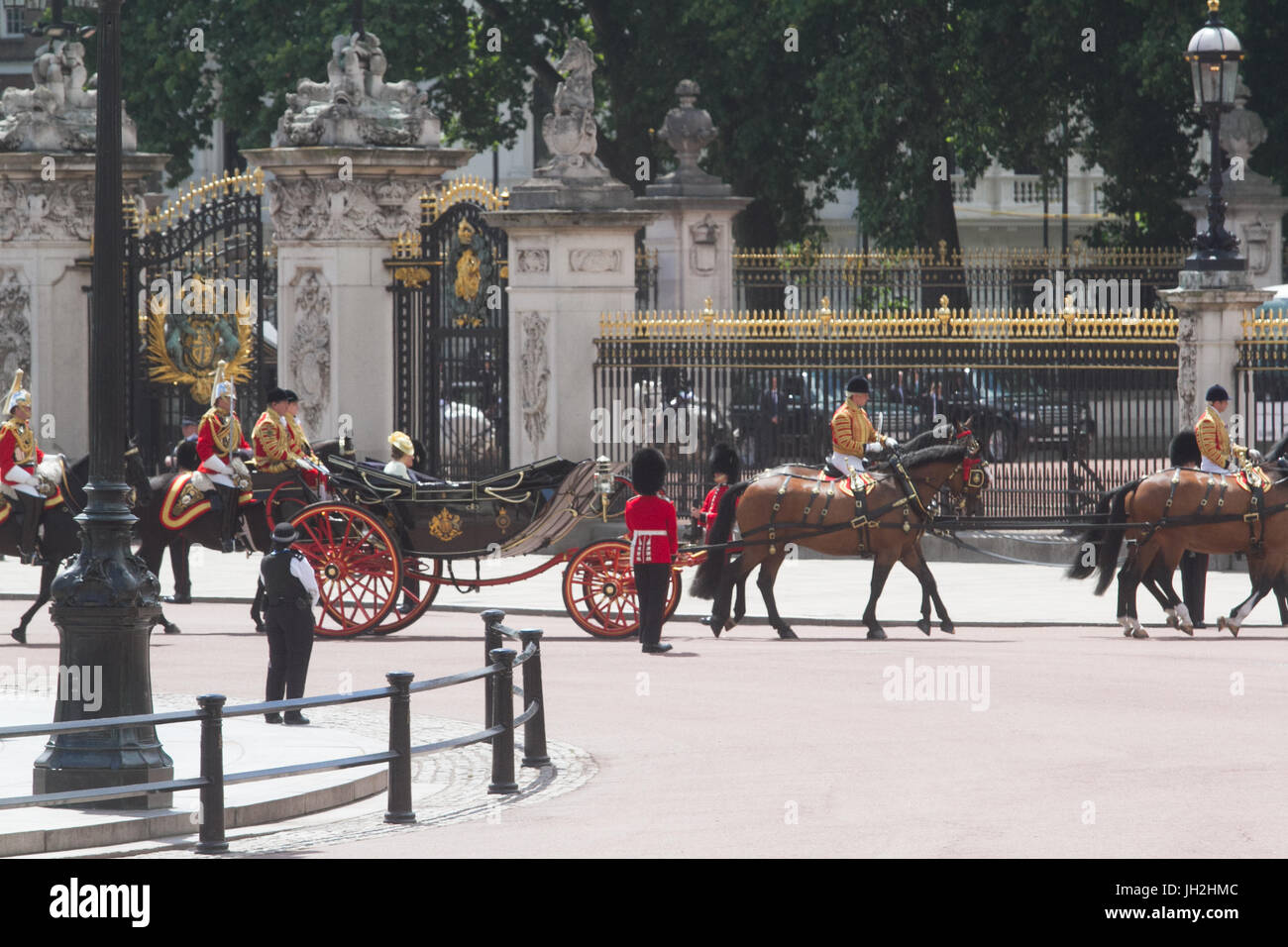 London, UK. 12th July, 2017. Royal procession arrives in horse drawn ...