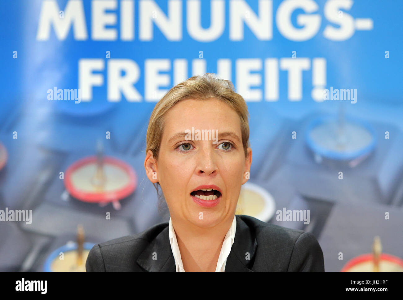 Berlin, Germany. 12th July, 2017. The top candidate of the AfD for the ...