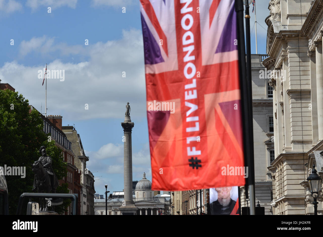 London, UK. 12th July 2017. Formula 1 Live London in Trafalgar Square ...