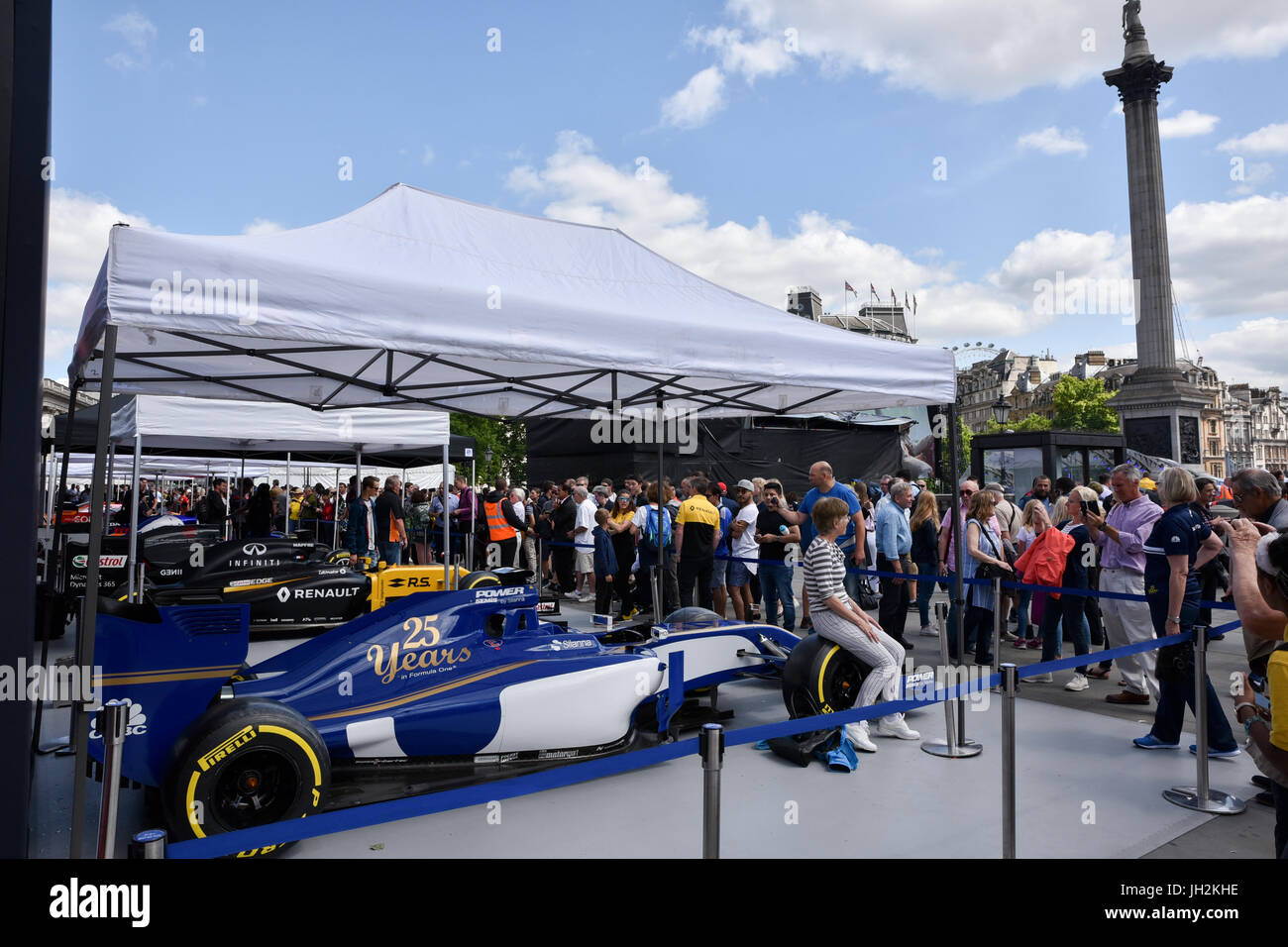 London, UK. 12th July 2017. Formula 1 Live London in Trafalgar Square ...